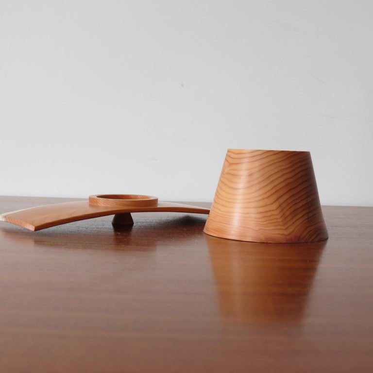 Hand Produced Yew Wood Turned Lidded Pot Japanese Style at 1stDibs
