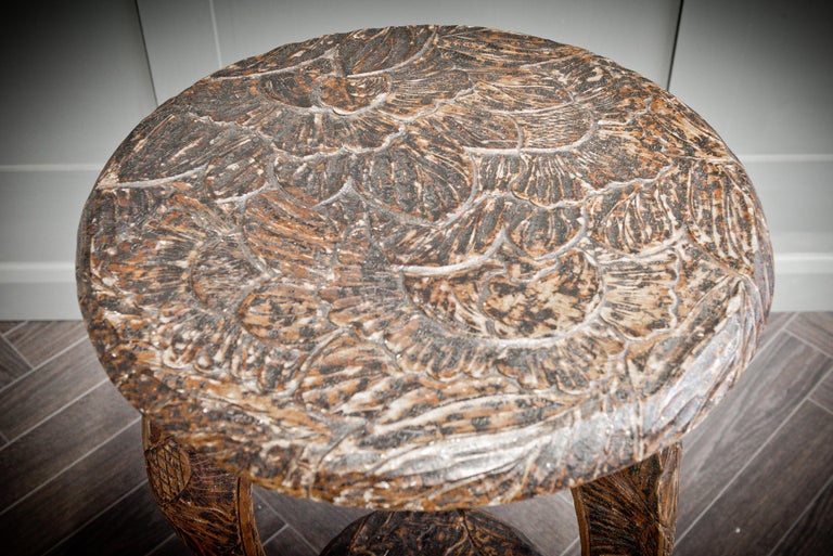 Hand Scraped and Hand Carved 1920s Liberty's London Side Table For Sale ...