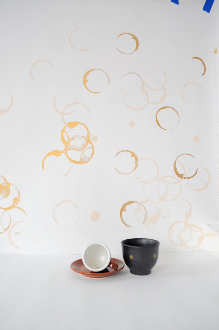 Hand-Screened Dinner Party Wallpaper in Macchiato Colorway Sample For ...