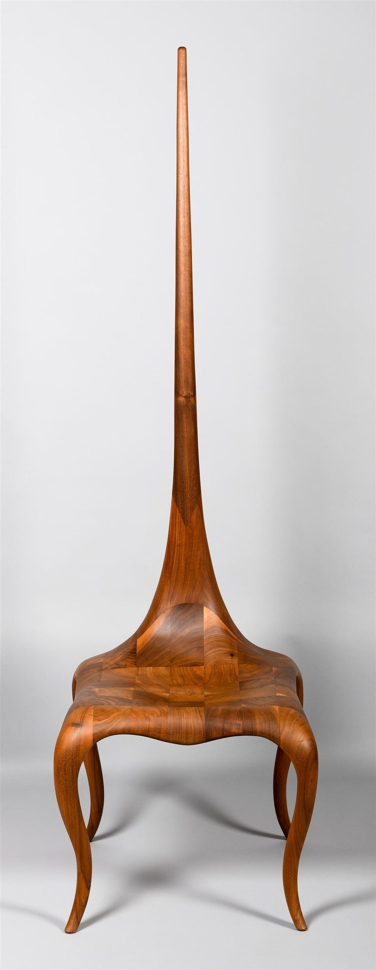 Hand-Sculpted American Walnut Chair For Sale at 1stDibs