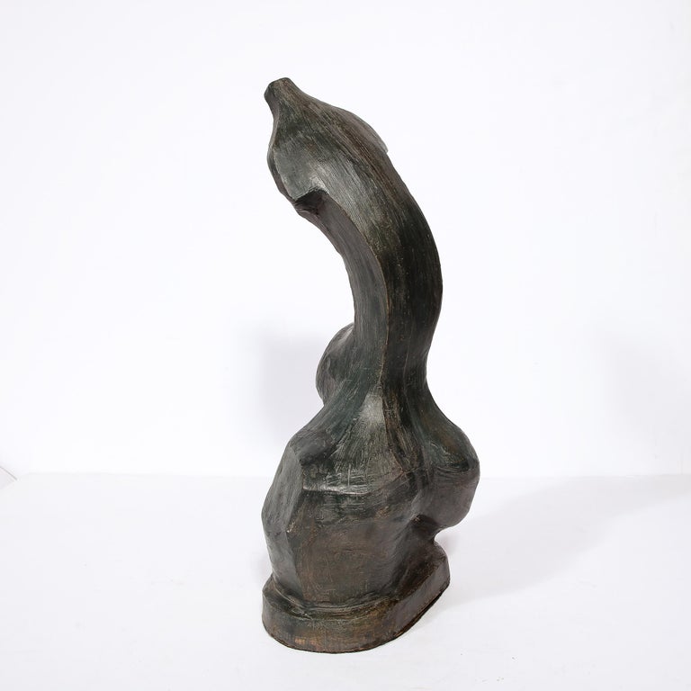 Hand-Sculpted French Cubist Abstract Sculpture in Terracotta Signed ...