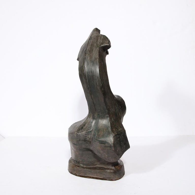 Hand-Sculpted French Cubist Abstract Sculpture in Terracotta Signed ...