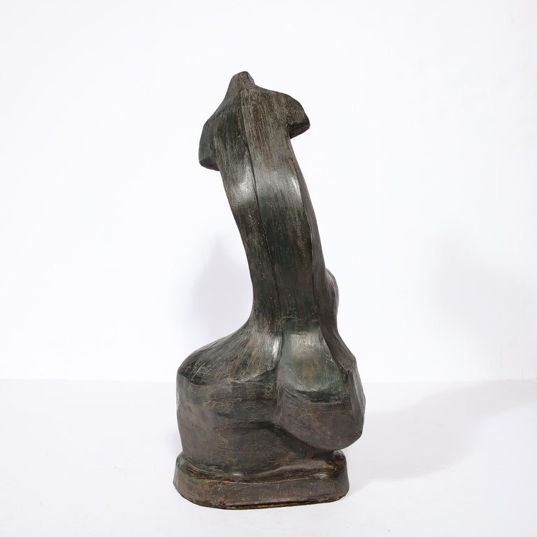 Hand-Sculpted French Cubist Abstract Sculpture in Terracotta Signed ...
