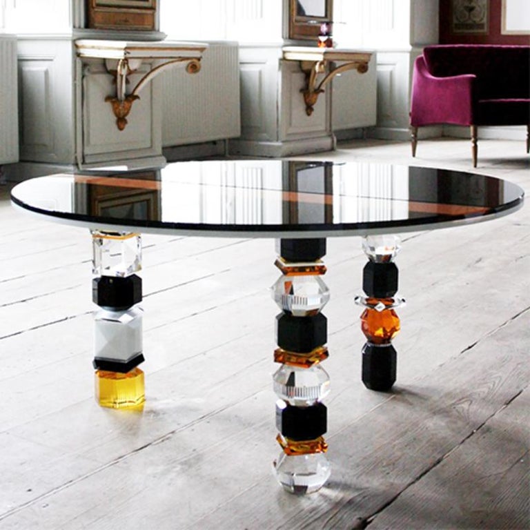 Hand-Sculpted Contemporary Crystal Table For Sale at 1stDibs