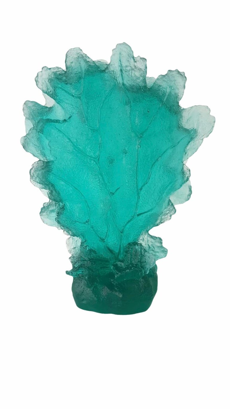 Hand-Sculpted Pate-de-verre Glass Coral in Emerald Green For Sale at ...