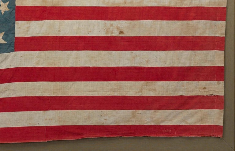 21-Star American Flag, Civil War Era, Hand-Sewn Linen, circa 1860 at ...