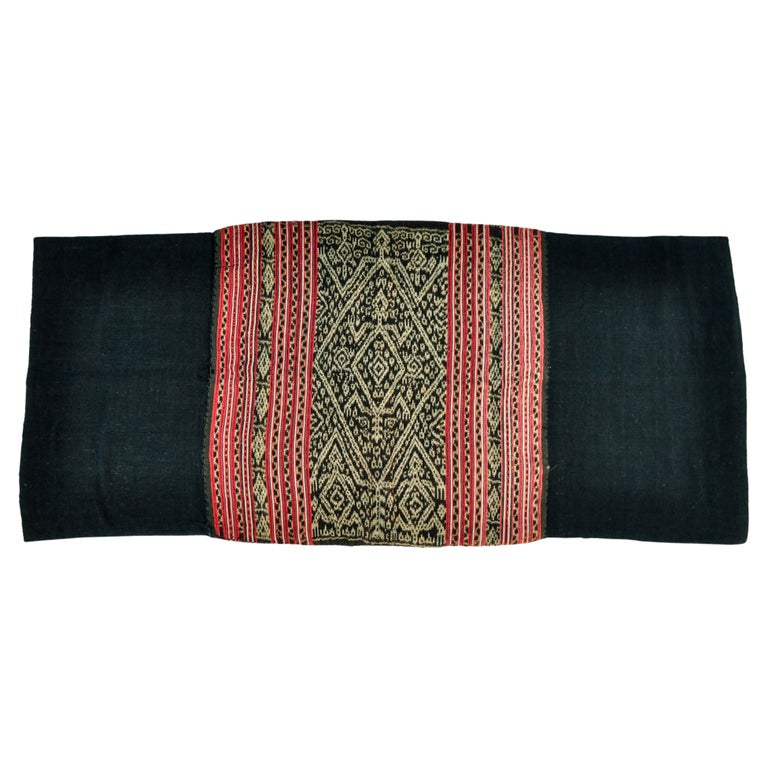 Hand-Spun Natural Dye Cotton Ikat Tube Skirt, Manlea, Timor, Mid-20th ...