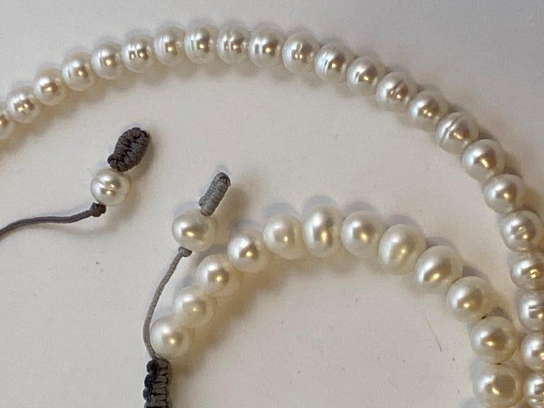 Hand--Strung Pearl Necklace and Bracelet Set For Sale at 1stDibs