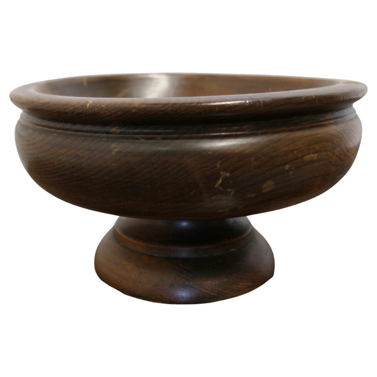 Hand Turned French Elm Wood Fruit Bowl For Sale at 1stDibs