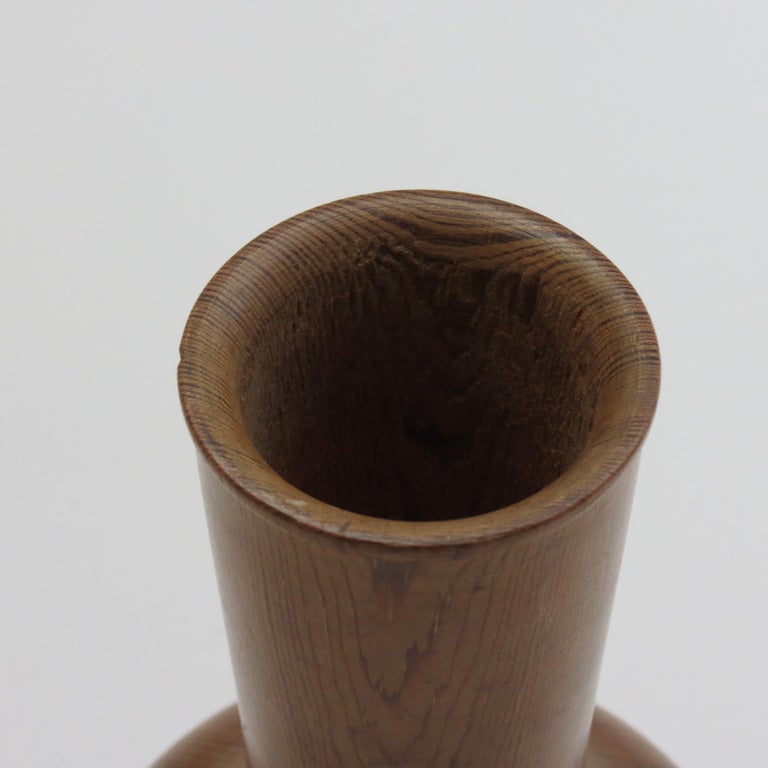 Hand Turned Vintage Pine Vase Sculpture For Sale at 1stDibs