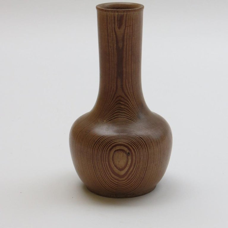 Hand Turned Vintage Pine Vase Sculpture For Sale at 1stDibs