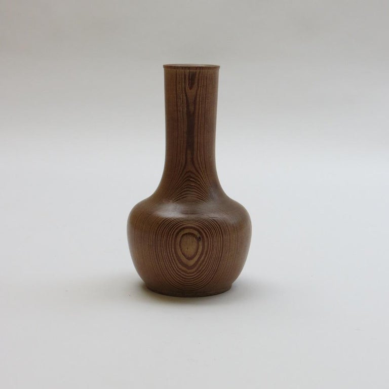 Hand Turned Vintage Pine Vase Sculpture For Sale at 1stDibs