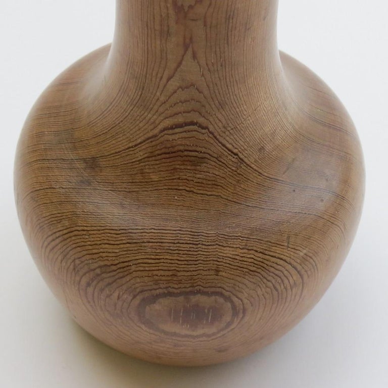 Hand Turned Vintage Pine Vase Sculpture For Sale at 1stDibs