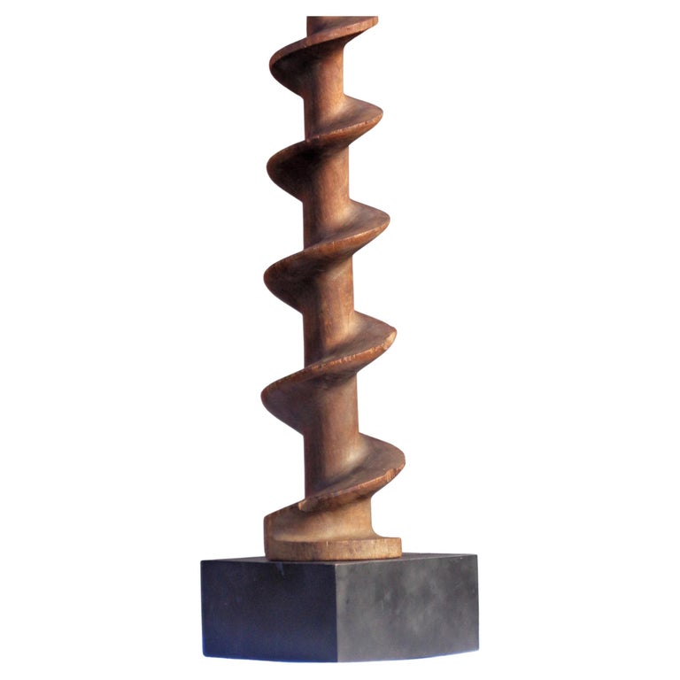 Hand Turned Wood Auger Sculpture, Circa 1930 For Sale at 1stDibs
