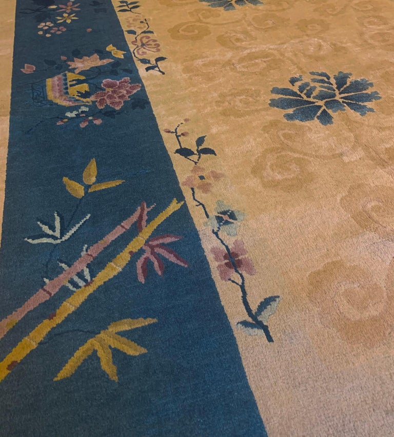 Handwoven Early 20th Century Wool Chinese Rug For Sale at 1stDibs