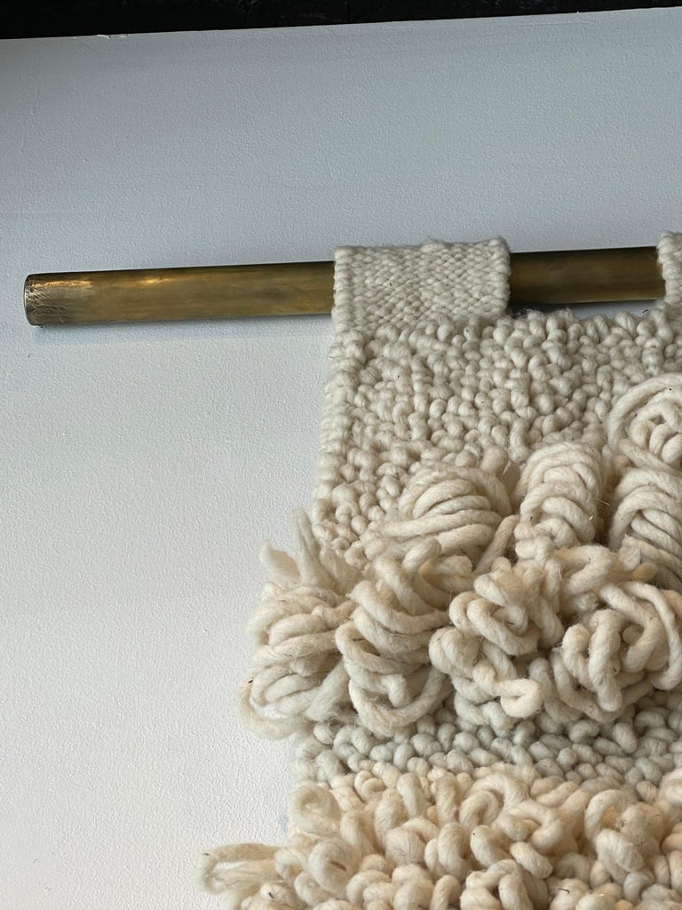 Hand Woven Natural Wool Wall Tapestry, Extra Long at 1stDibs