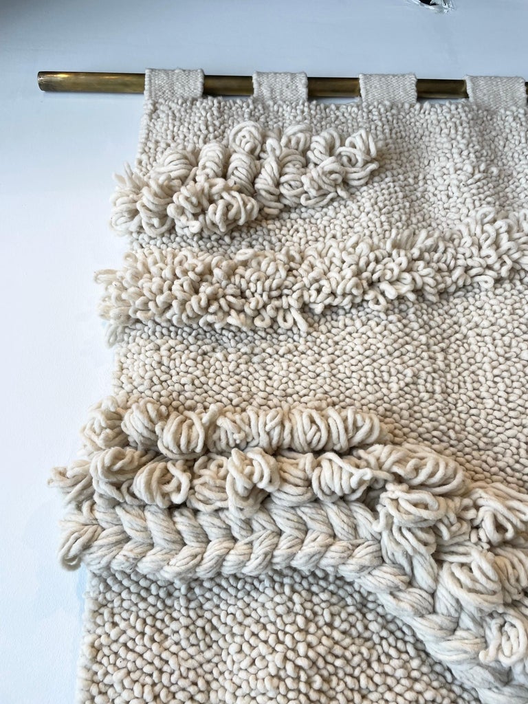 Hand Woven Natural Wool Wall Tapestry, Extra Long at 1stDibs