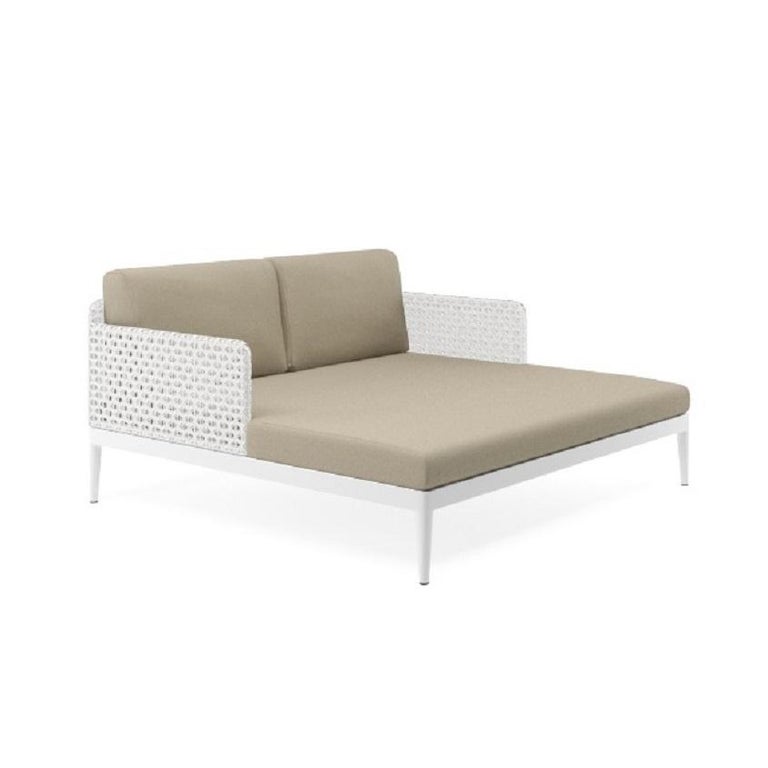 Hand-Woven Outdoor Daybed in White Powder Coated Aluminum Frame For ...