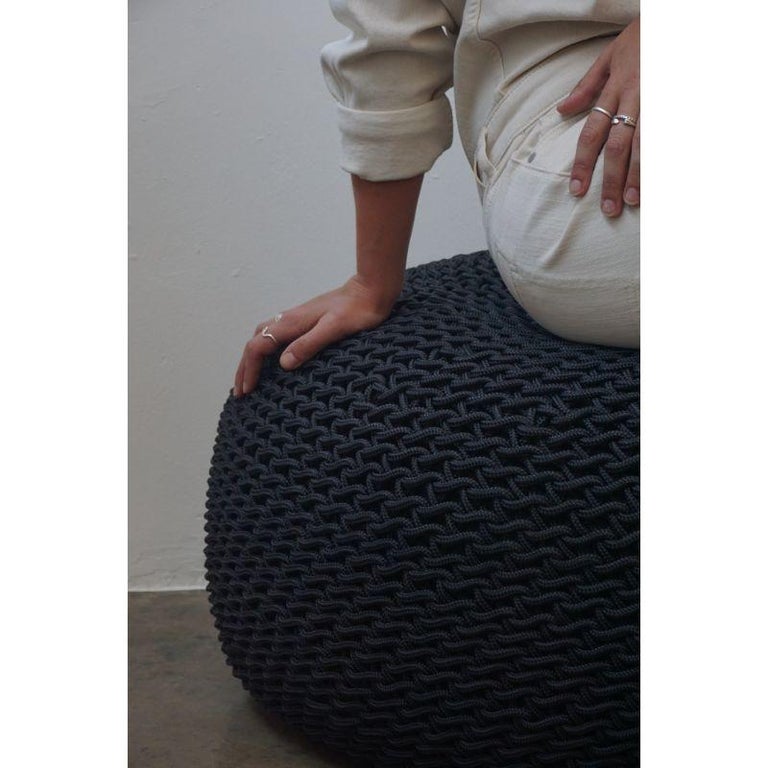 Hand Woven Outdoor / Indoor Ottomans by Studio Lloyd For Sale at 1stDibs