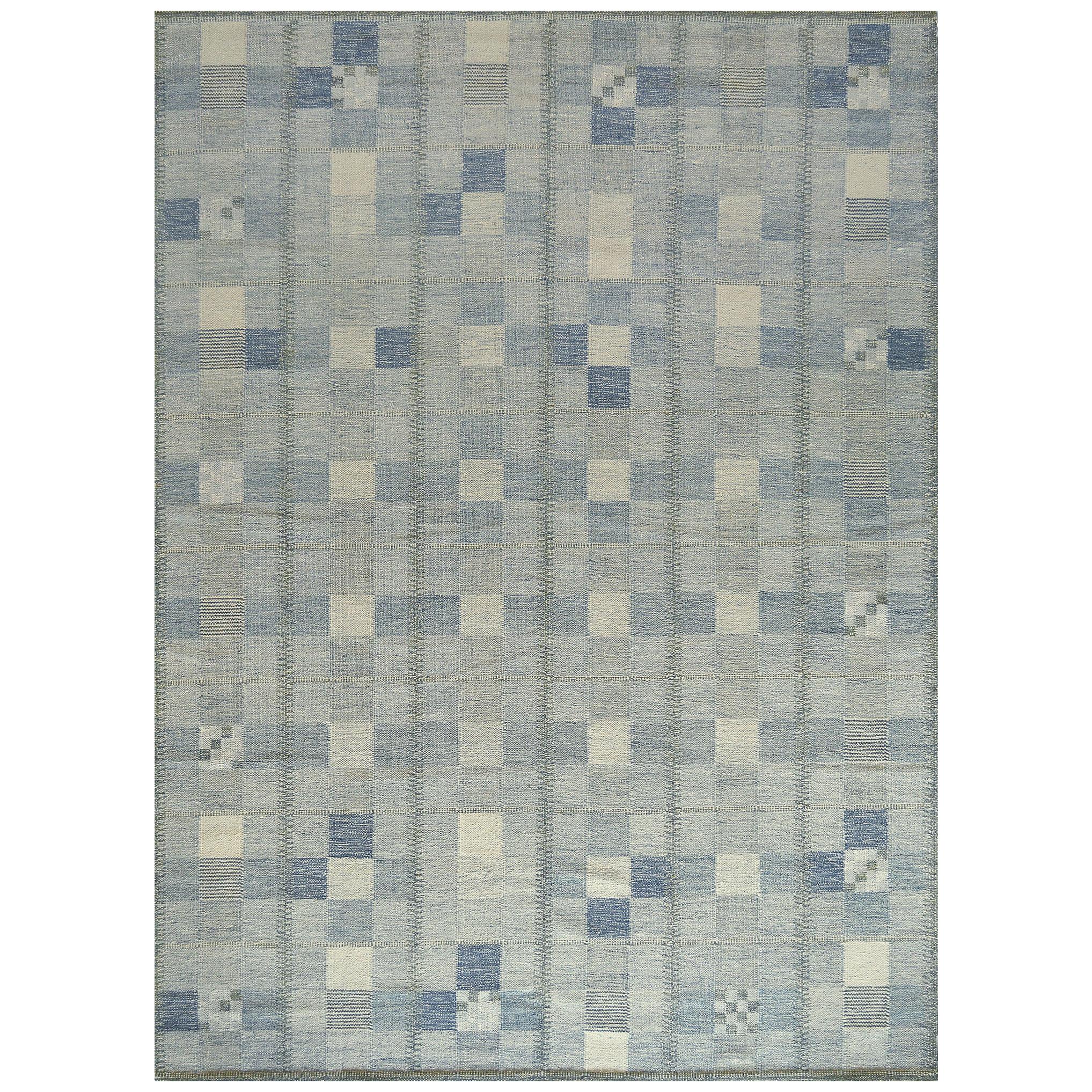 Swedish Cross Motif Semi-Antique Wool Kilim, 1920-1950 For Sale at 1stDibs