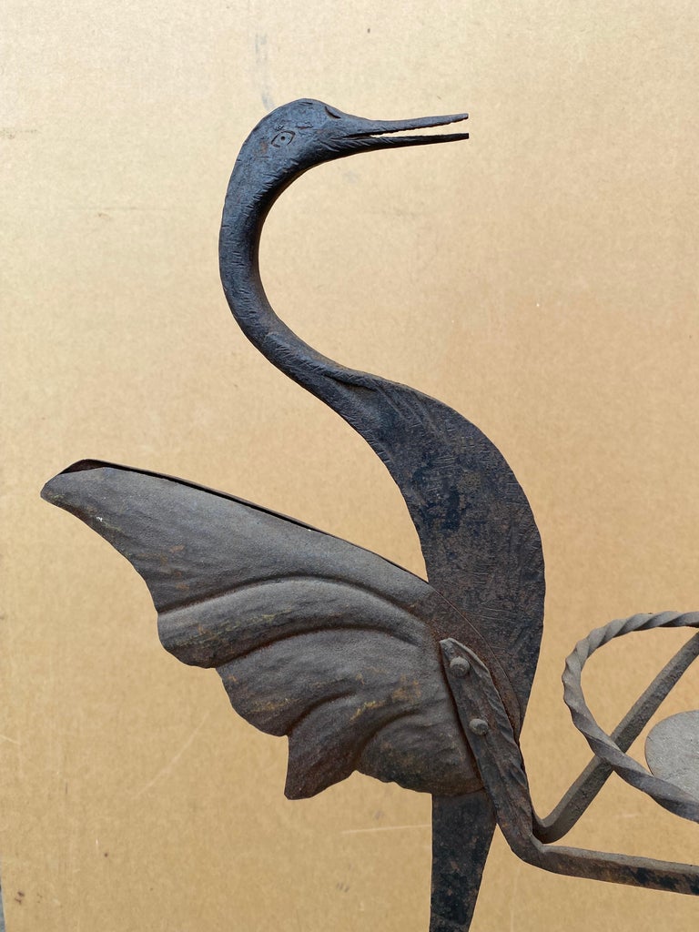 Hand-Wrought Iron Bird Stand in the Style of Samuel Yellin For Sale at ...