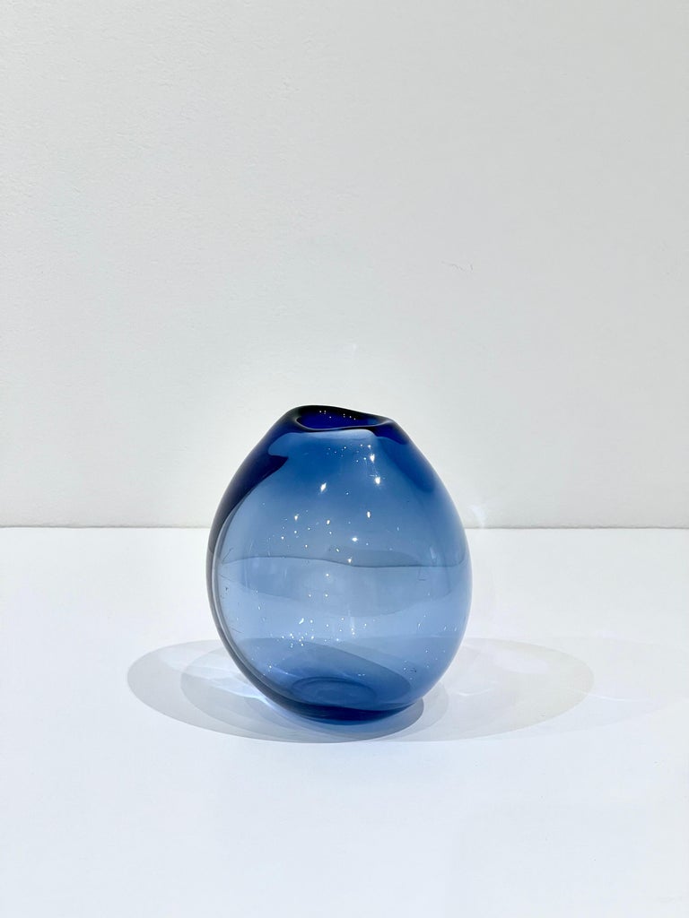 Handblown Blue Glass Vase by Per Lutken for Holmegaard For Sale at 1stDibs
