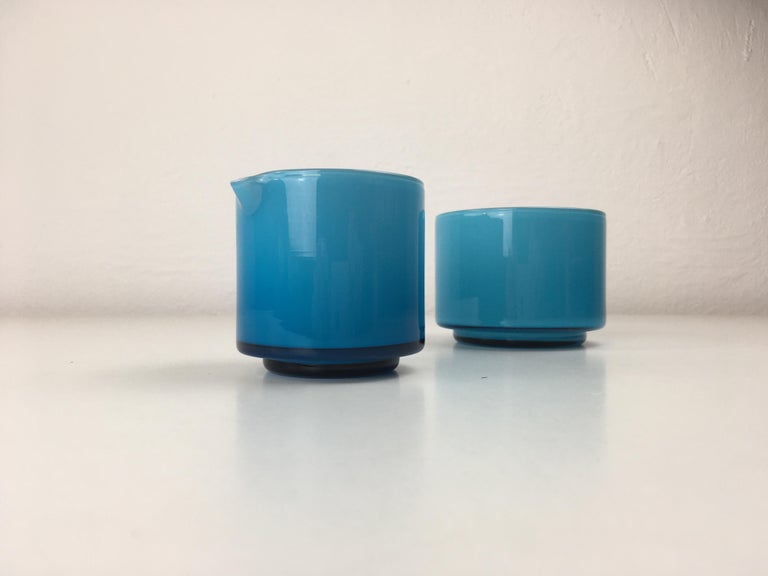 Handblown Cream and Sugar Bowls in Opaline Glass by Michael Bang for ...