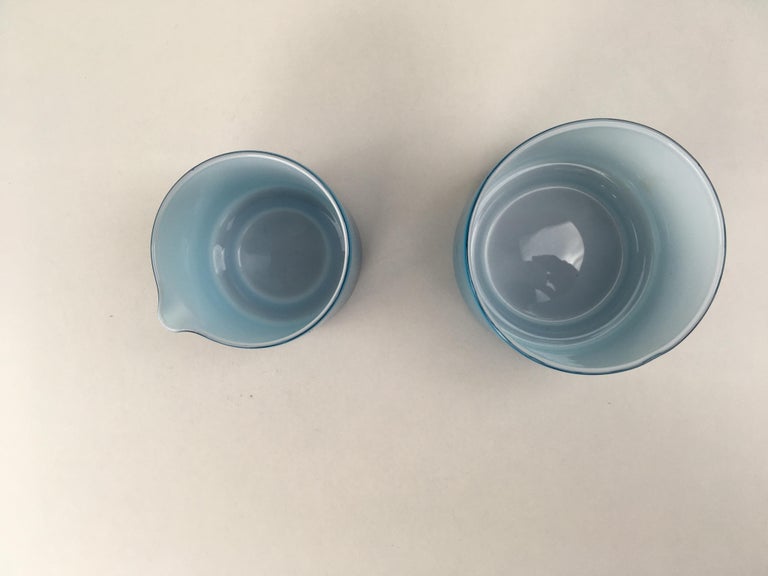 Handblown Cream and Sugar Bowls in Opaline Glass by Michael Bang for ...