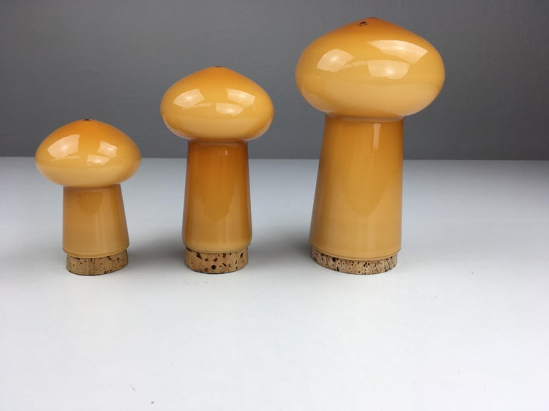 Handblown Danish Salt and Pepper Set in Glass by Michael Bang for ...