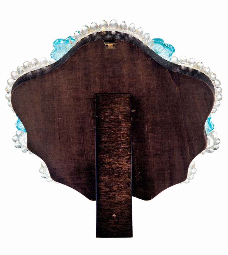 Handblown Venetian Artisan Glass Frame Mirror / Hardwood Easel For Sale ...