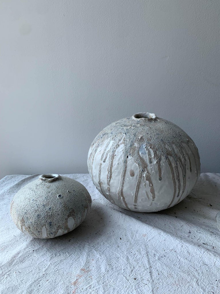 Handbuilt Organic Modern Large Ceramic Moon Vase with Lava Glaze For ...