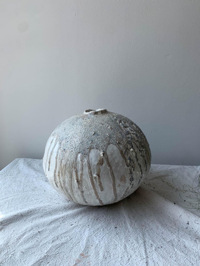 Handbuilt Organic Modern Large Ceramic Moon Vase with Lava Glaze For ...