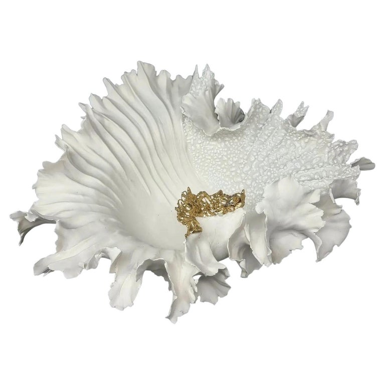 Handbuilt Paperporcelain Sculpture bowl // Wave 147 For Sale at 1stDibs