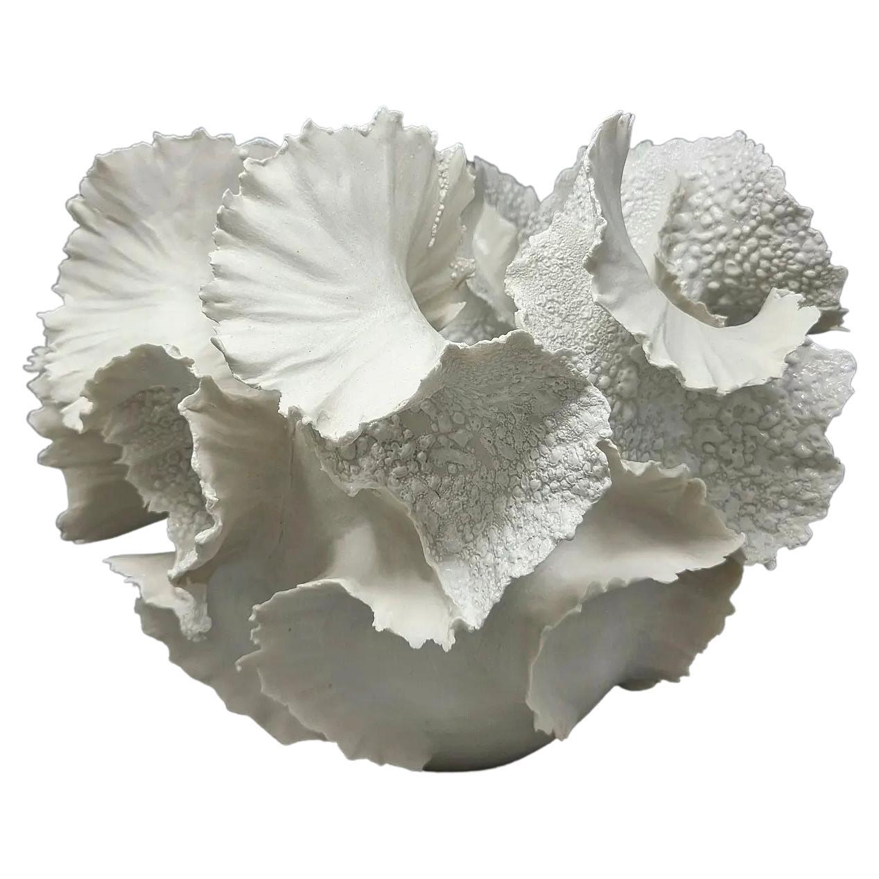 Handbuilt Paperporcelain Sculpture with Light Grey /106 For Sale at 1stDibs