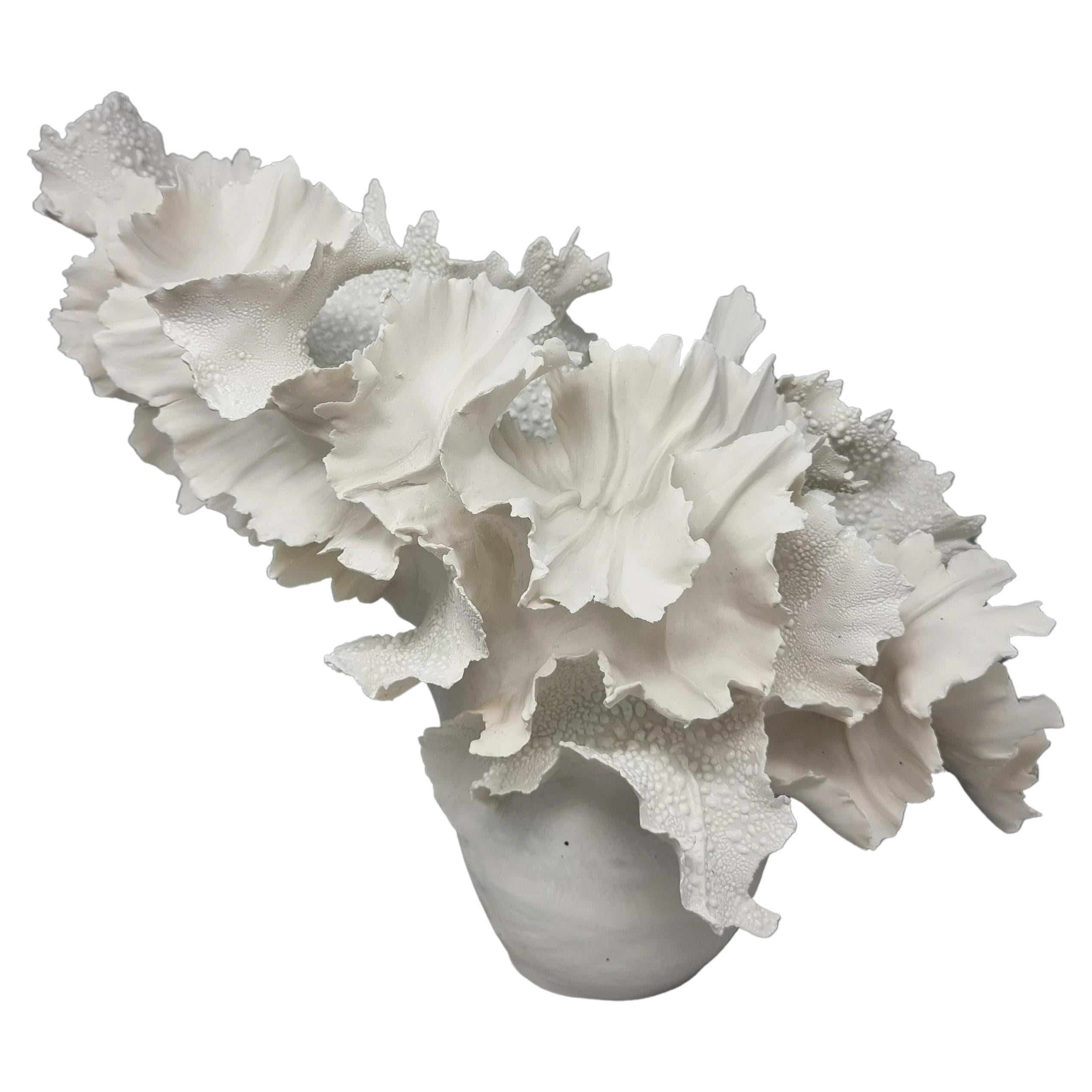 Handbuilt Paperporcelain Sculpture with Light Grey /106 For Sale at 1stDibs