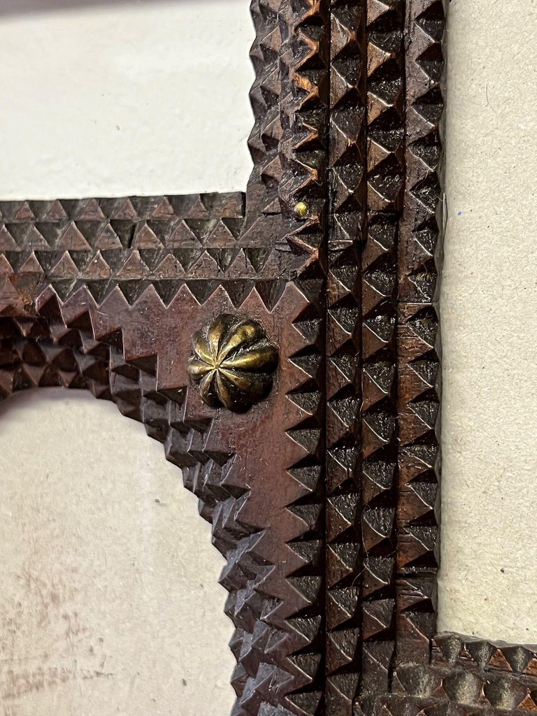 Handcarved Tramp Art Photo Frame Rustic Style, Austria circa 1900 For ...