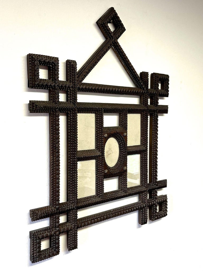 Handcarved Tramp Art Photo Frame Rustic Style, Austria circa 1900 For ...