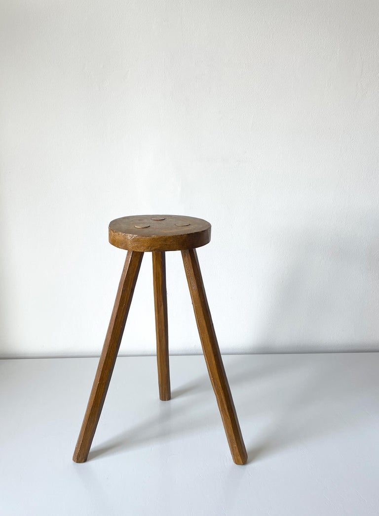 Handcarved Wooden Swedish Country Style Stool / Table, 1940s For Sale ...