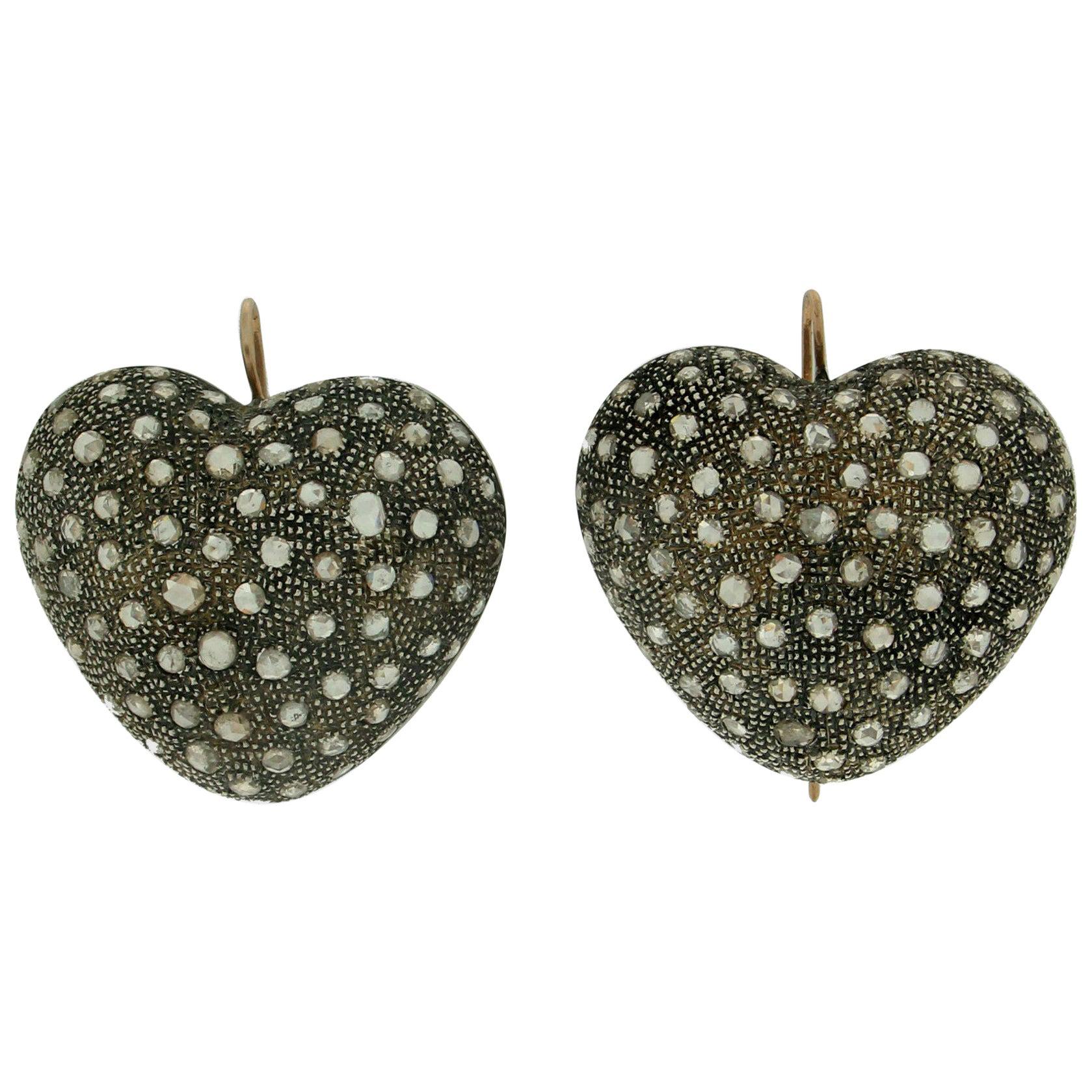 Handcraft Diamonds 14 Karat Yellow Gold Drop Earrings For Sale at 1stDibs