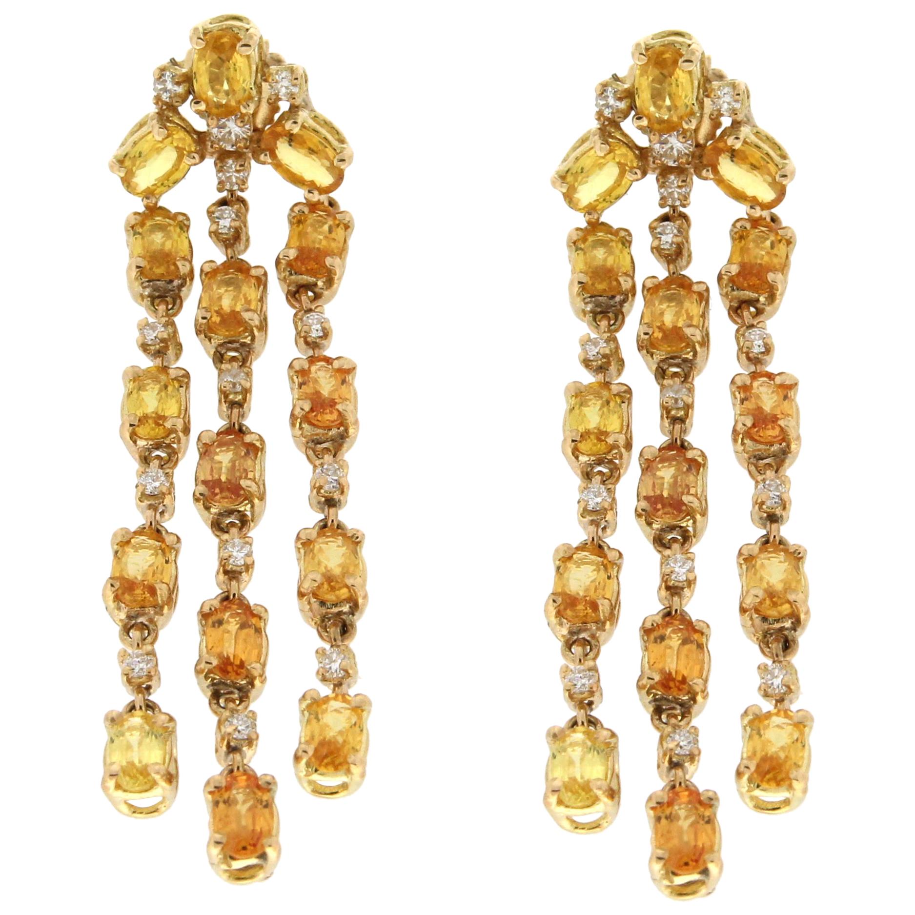 Antique Yellow Gold Drop Earrings 14 Karat For Sale at 1stDibs