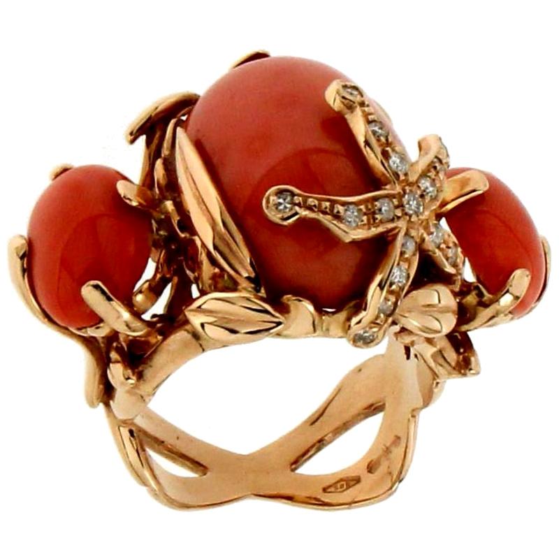 Coral Diamond Ring For Sale (Free Shipping) at 1stDibs | coral ...