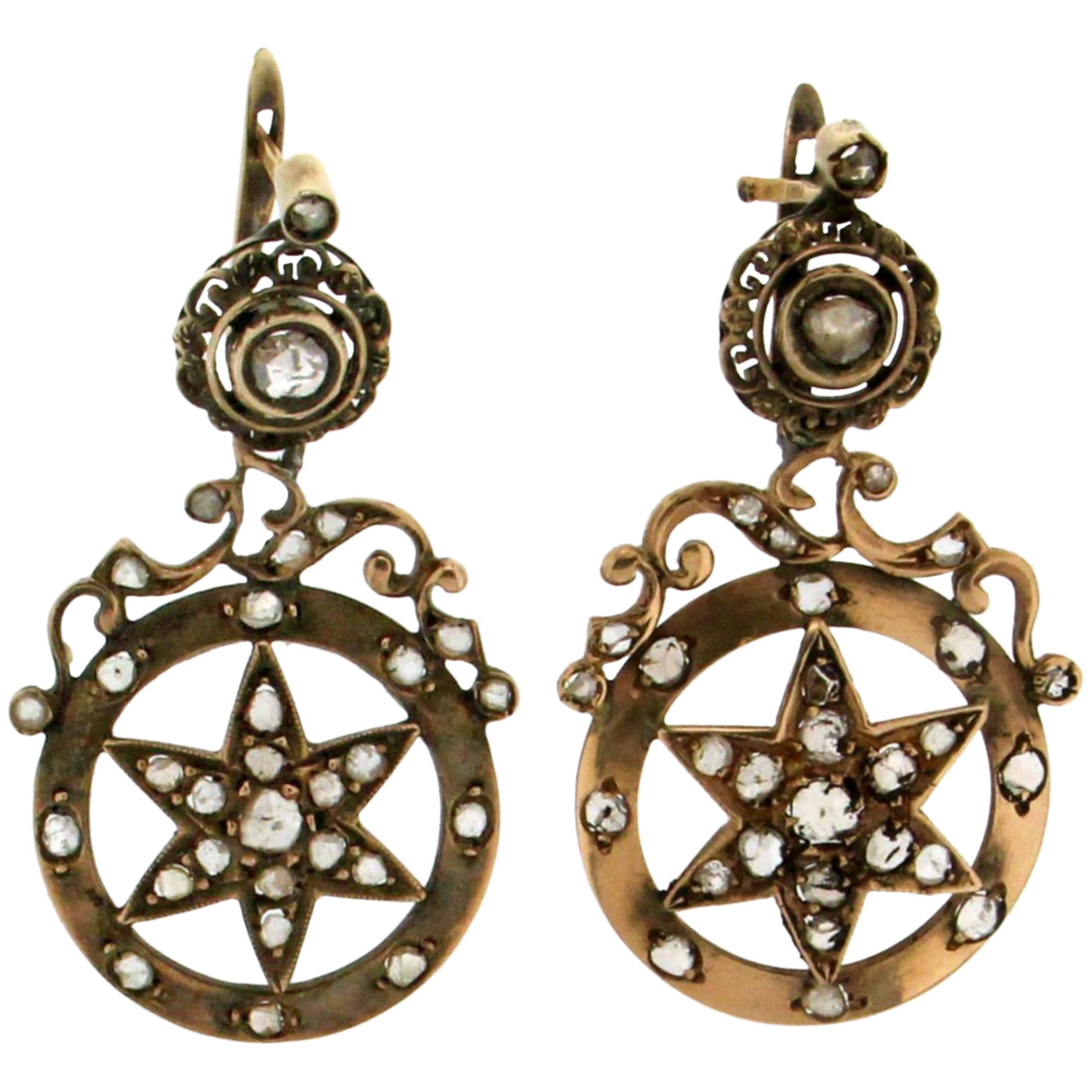 Handcraft Turquoise 14 Karat Yellow Gold Diamonds EmeraldsDrop Earrings ...
