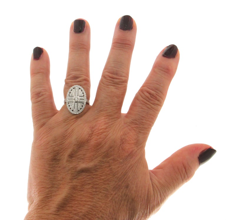 Handcraft Diamonds 18 Karat White Gold Cocktail Ring at 1stDibs