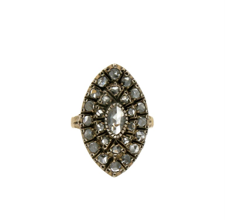 Handcraft Diamonds 18 Karat Yellow Gold Cocktail Ring For Sale at 1stDibs