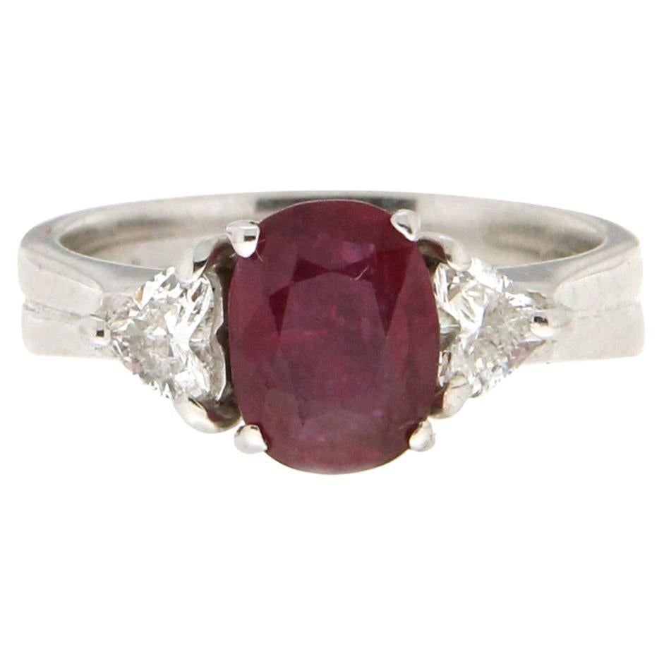 Diamond and Ruby Victorian Engagement Ring at 1stDibs