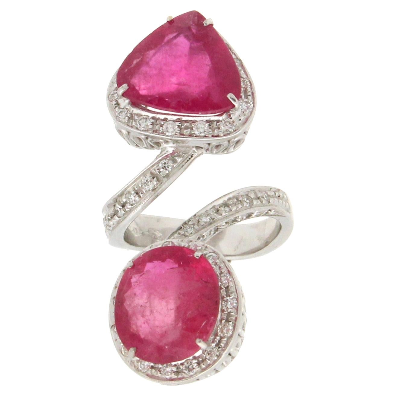 Doris Panos Pink Tourmaline and Diamond 18 Karat White Gold Cocktail ...