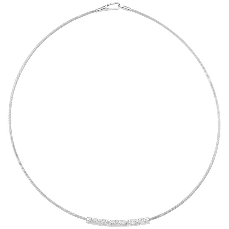 Handcrafted 14 Karat White Gold Wire "ID" Necklace For Sale at 1stDibs