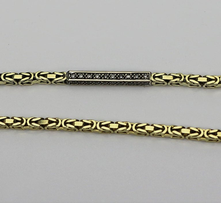 Handcrafted 14K Gold King's Chain with 2.4ct Diamonds For Sale at 1stDibs