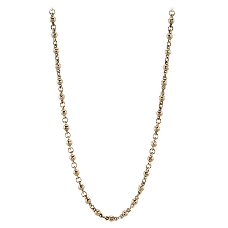 Handcrafted 18 Karat Champagne Gold Ball Chain at 1stDibs