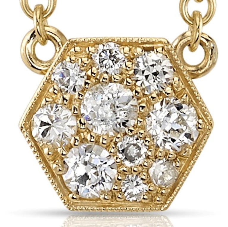 Handcrafted Hexagonal Mixed Cut Diamond Cobblestone Necklace by Single ...